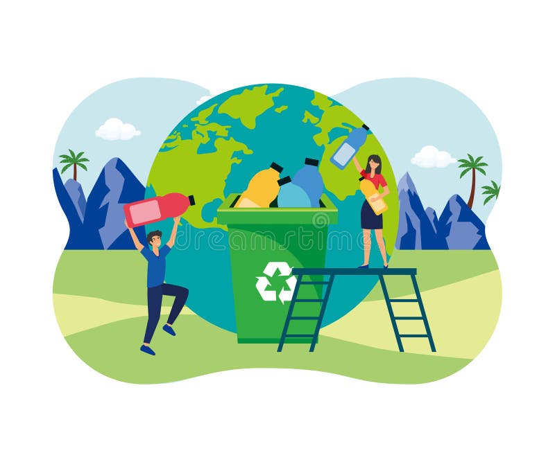 Clean Planet Garbage Recycling and Saving the Planet Concept. Stock ...