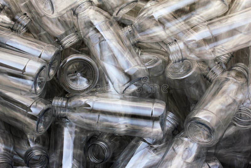 Clean Plastic Bottles Stacked Stock Image - Image of recycling, group ...