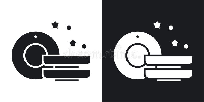 Clean Plate Thin Line Vector Icon Set Stock Vector - Illustration of ...