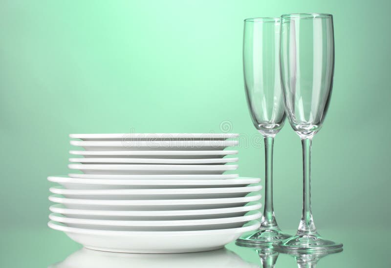 Clean Plates And Glasses Stock Image Image Of Plate 22935925