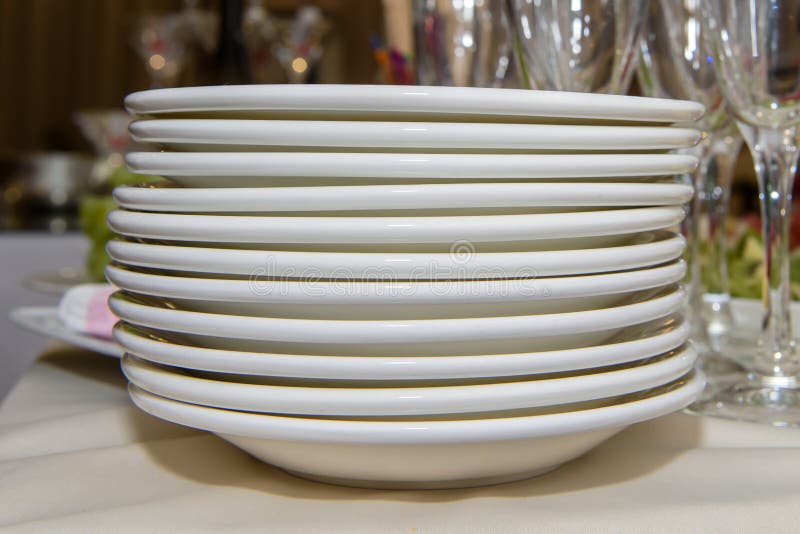 Clean Plates Utensil for Eating Stock Image - Image of counter, kitchen ...