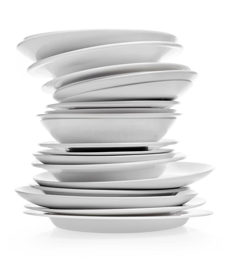 Clean plates on white stock photo. Image of horizontal - 107690788