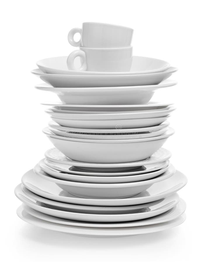 Clean plates on white stock photo. Image of color, hygiene - 107690812