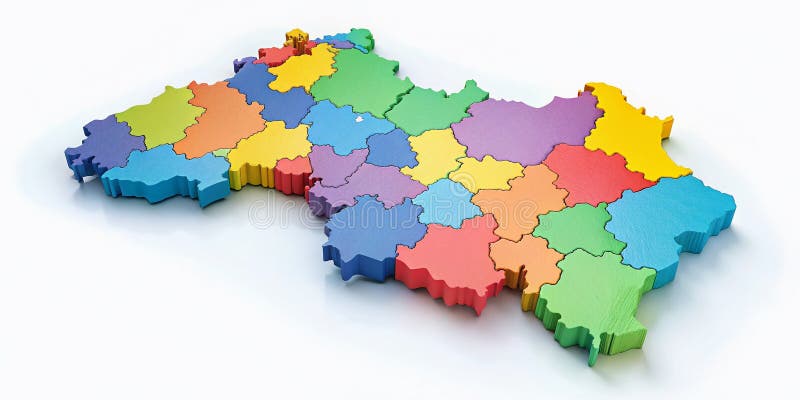 Clean Political Map of Belgium in Europe Detailed 3D Minimalist ...