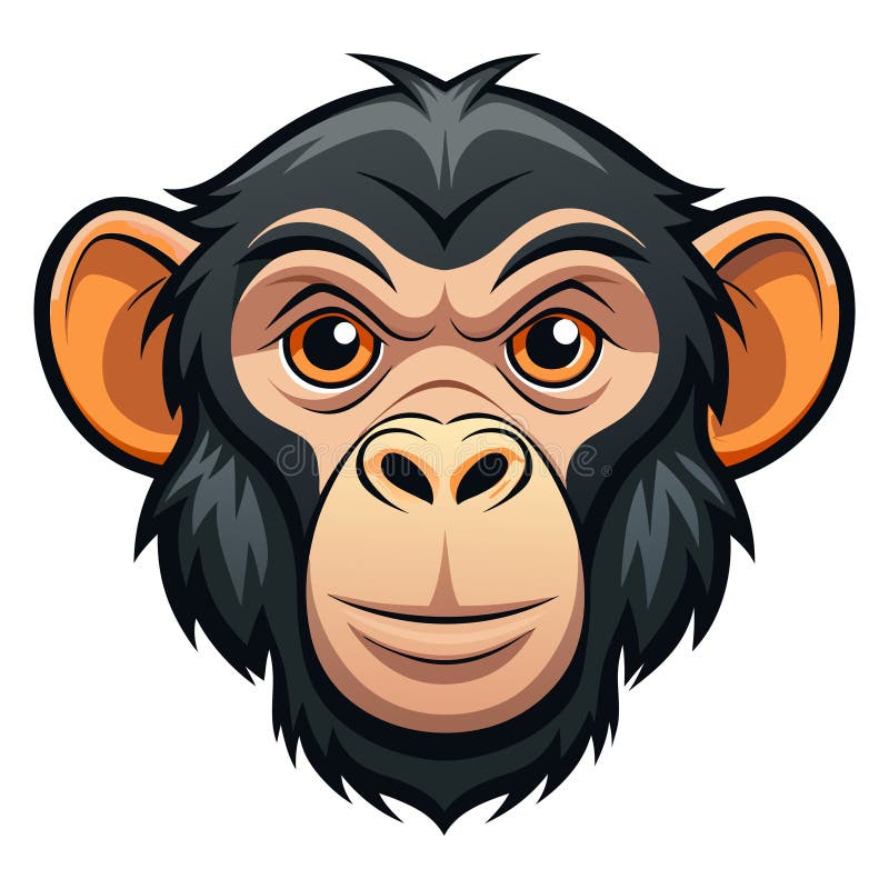 Detailed Chimpanzee Face Vector Art Stock Vector - Illustration of ...