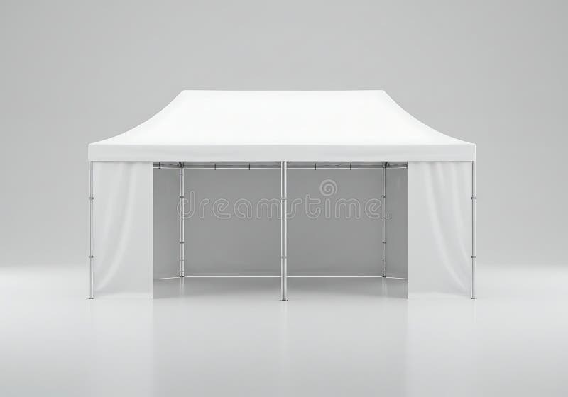 Clean Presentation of a White Pop-Up Tent on Seamless Light Background ...