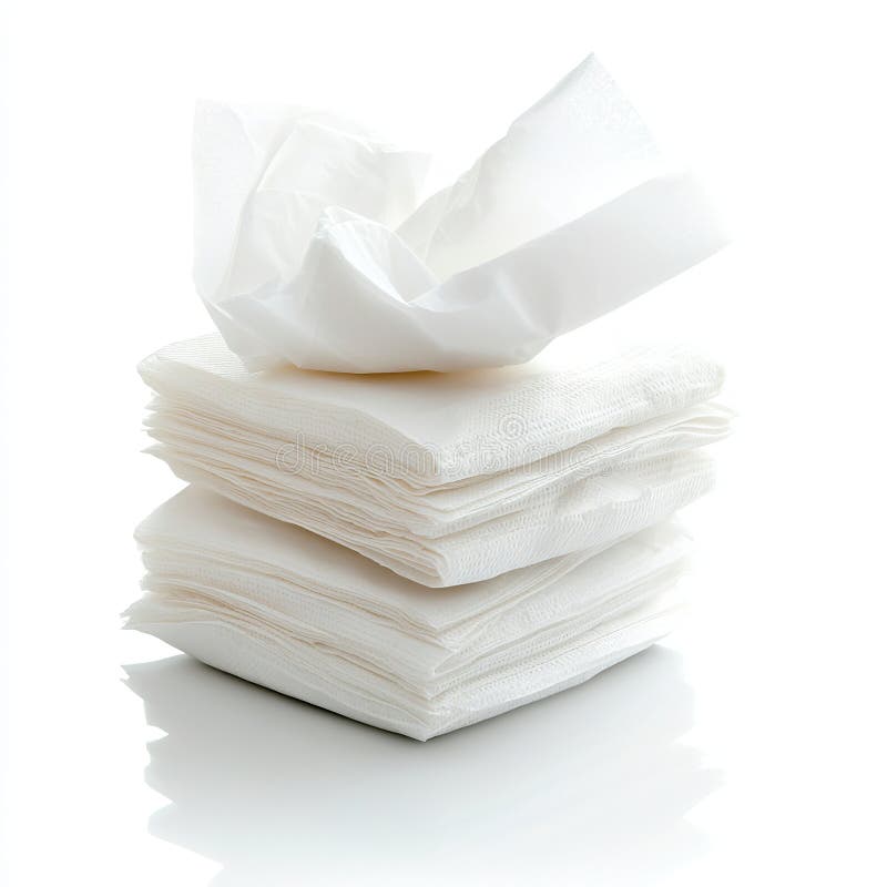Clean Pristine White Paper Towels Stacked Neatly Decorative Organized ...