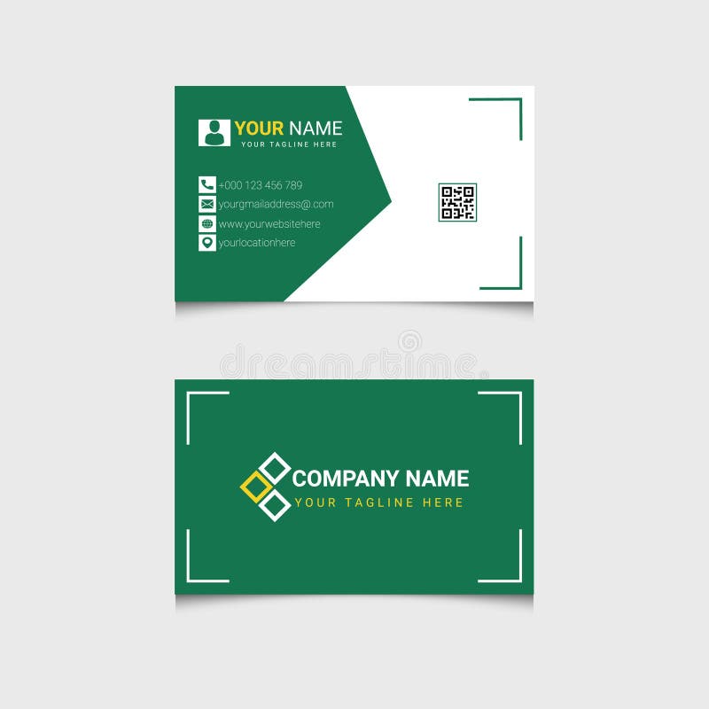 Modern Business Card Design Green Geometric Vector Stock Illustration ...