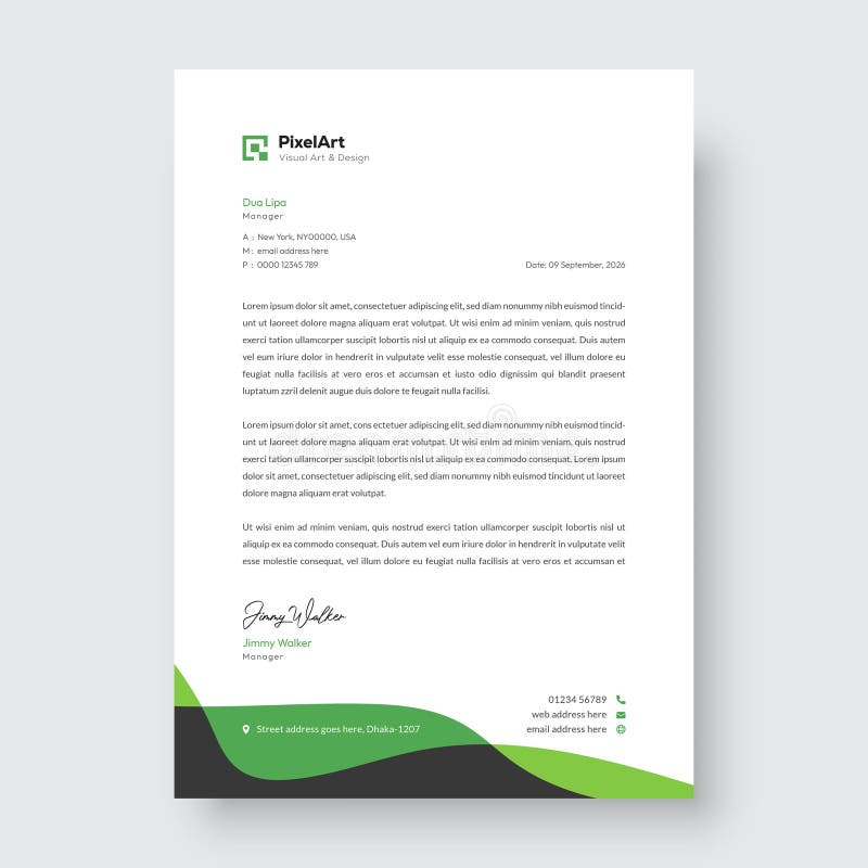 Clean and Professional Corporate Modern Letterhead Design Stock Vector ...