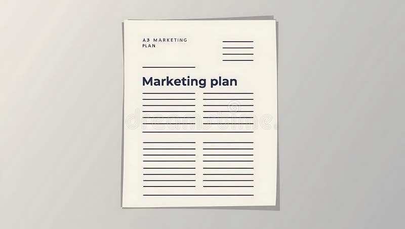 Professional Marketing Plan Document on a Clean Background for Business ...