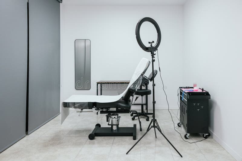 Clean and Professional Microblading Studio Setup with a Work Chair and ...