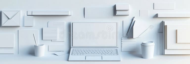Clean and Professional Paper Art Background Featuring Office Elements ...
