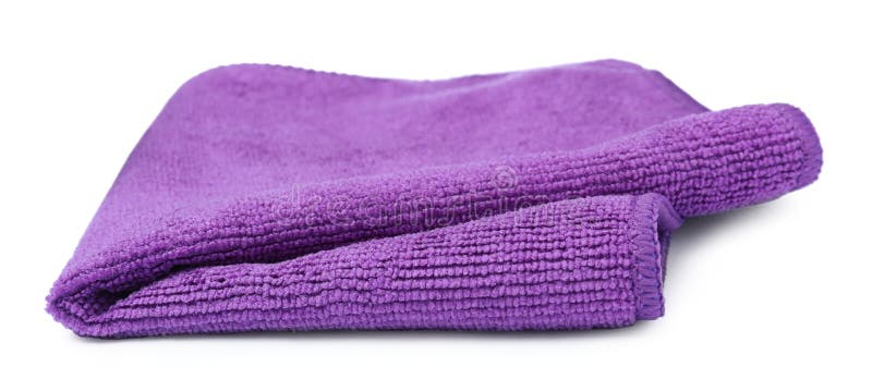 Clean Purple Microfiber Cloth Isolated on White Stock Photo - Image of ...