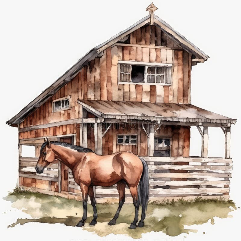 Clean and Realistic Stables on White Background for Invitations and ...