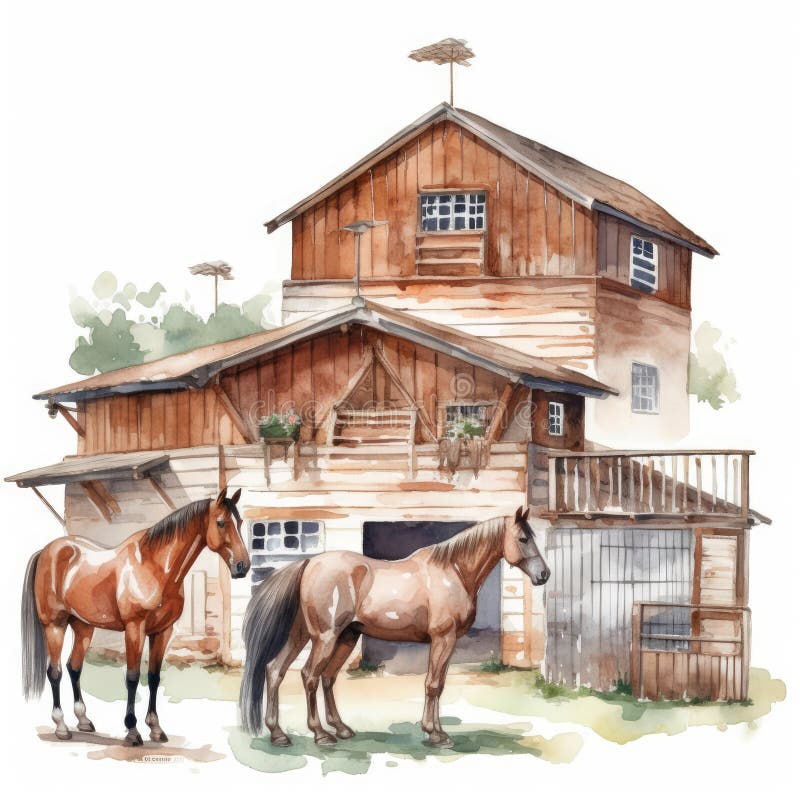 Clean and Realistic Stables on White Background for Invitations and ...
