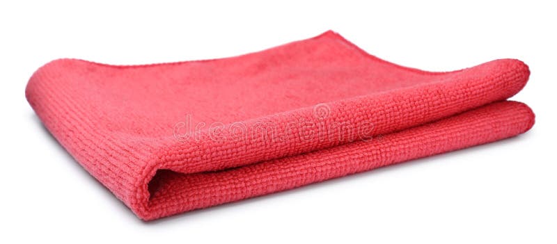 Clean Red Microfiber Cloth Isolated on White Stock Image - Image of ...
