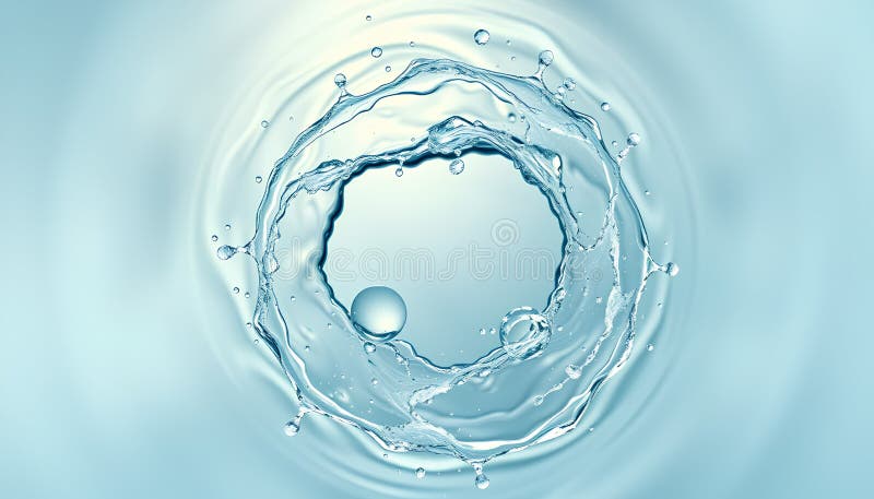 Clean and Refreshing Water Splash Forming a Circular Shape, Ideal for ...