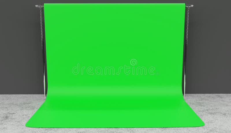 Clean Render of a Green Screen Setup in a Studio for Professional ...
