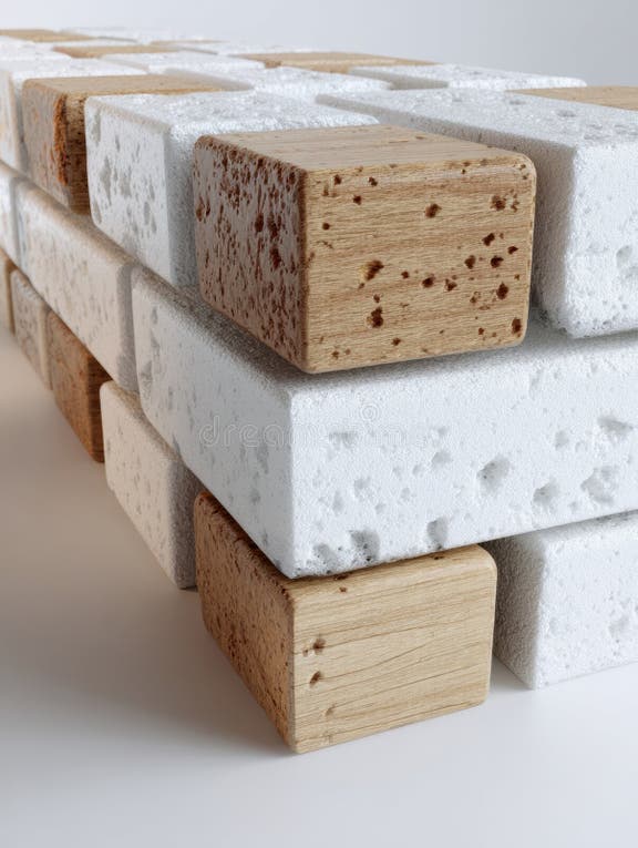 Clean Render Showcasing a Stack of Bricks and Foam Blocks Combined with ...