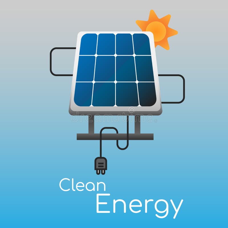 Clean Renewable Energy Solar Cell Graphic Design of Solar Panel with ...
