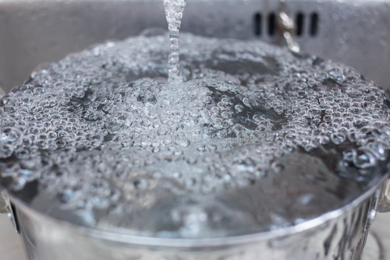 Clean Rinse Water in the Kitchen Sink Stock Image - Image of housework ...