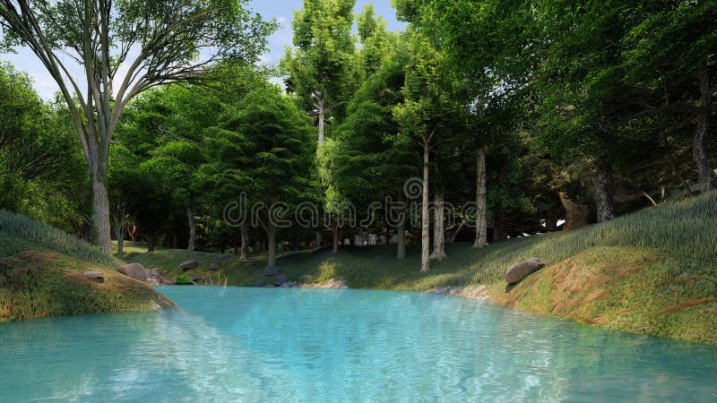 Clean River with Blue Water in the Forest at the Daytime Stock Image ...