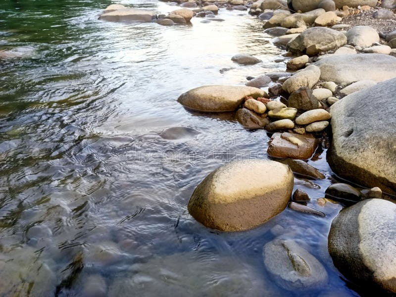 Clean River Flow Winter Reflection Stock Photo - Image of nature ...