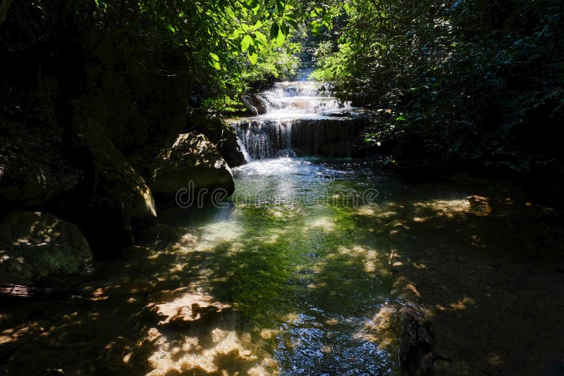 Clean River with Mini Waterfall, Cool Environment, Cozy Place Stock ...