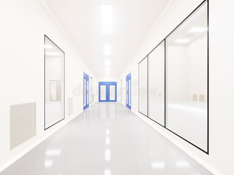 Clean Room Corridor Pharmaceutical Plant Stock Illustration ...