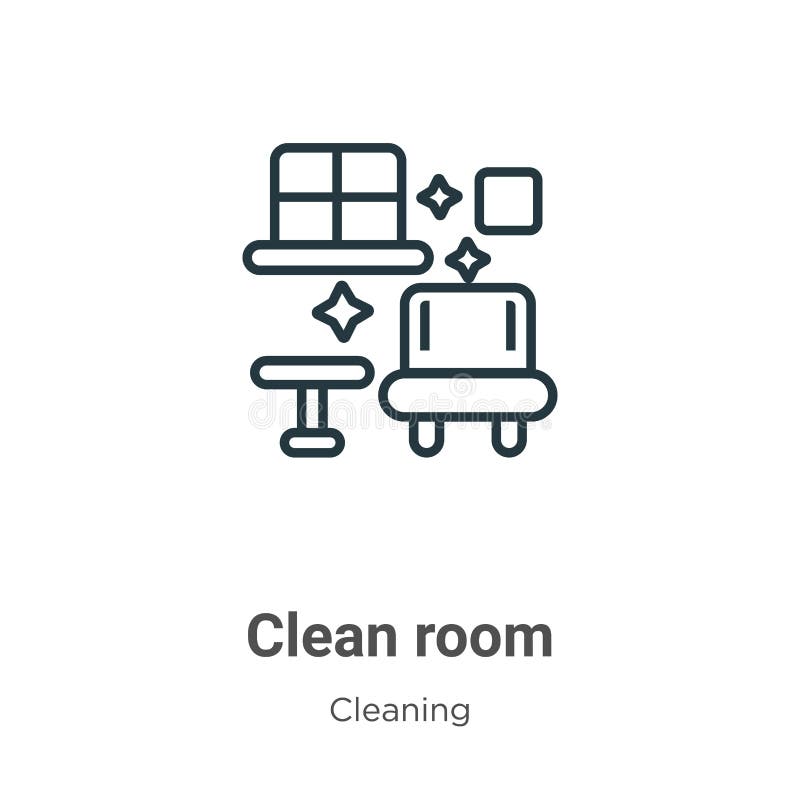 Clean Room Outline Vector Icon. Thin Line Black Clean Room Icon, Flat ...