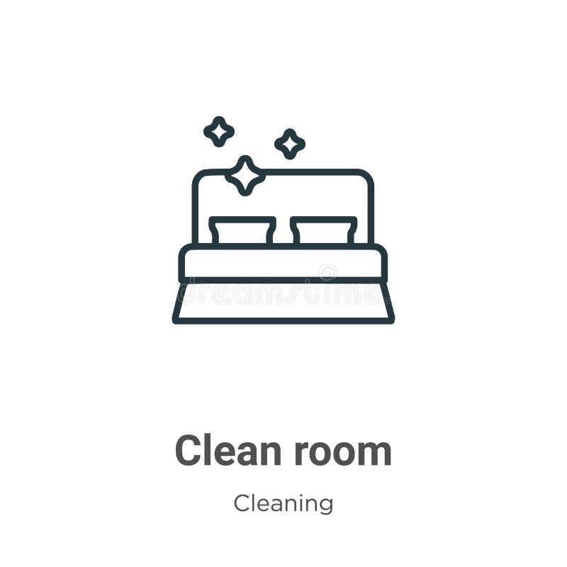 Clean Room Outline Icon in White and Black Colors. Clean Room Flat ...