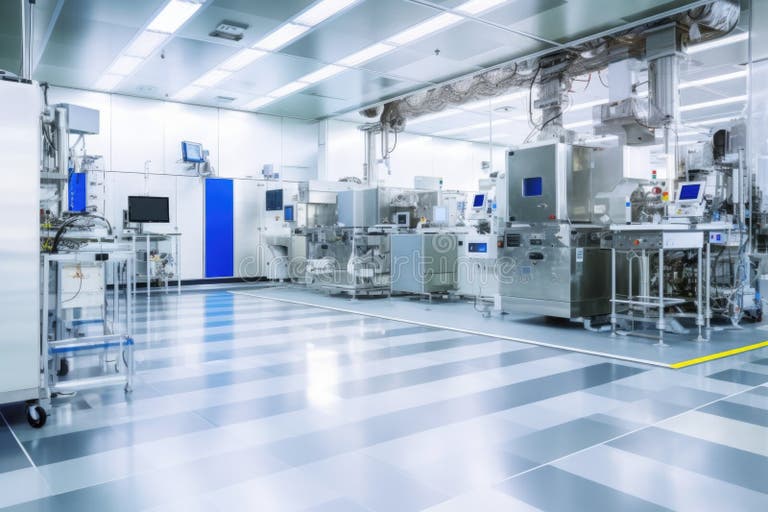 Clean Room with Semiconductor Manufacturing Tools Stock Image - Image ...