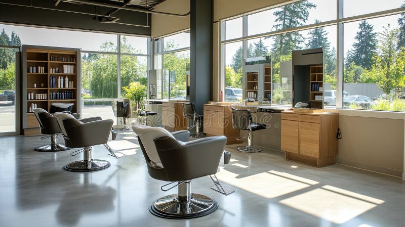 A Clean Salon Display with Premium Pedicure Chairs and Bright, Natural ...