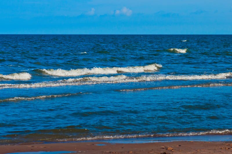 Clean Sand Beach and Blue Sky and Sea Stock Image - Image of paradise ...