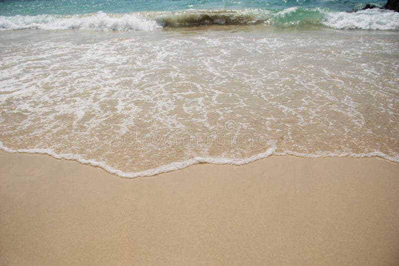 The Clean Sand and the Clear Bubble on the Beach Stock Photo - Image of ...