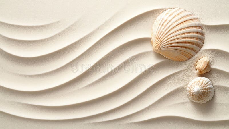 A Clean Sand Pattern Formed by Gentle Wind Styled with a Single ...