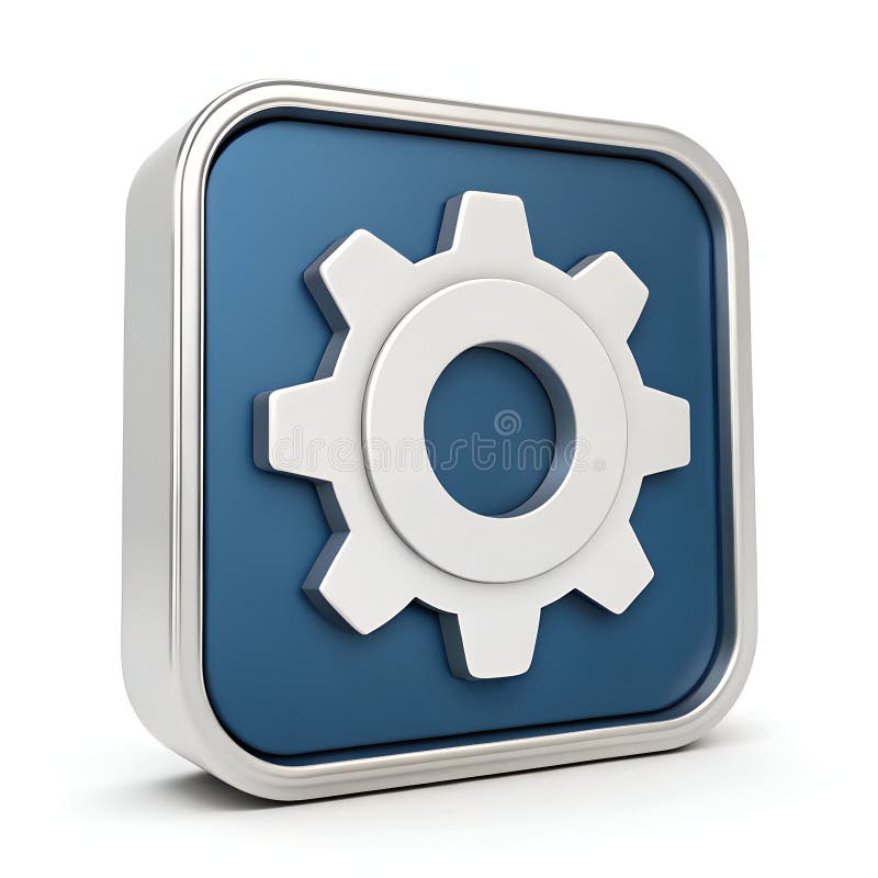 Clean Settings Icon Isolated on White Stock Illustration - Illustration ...