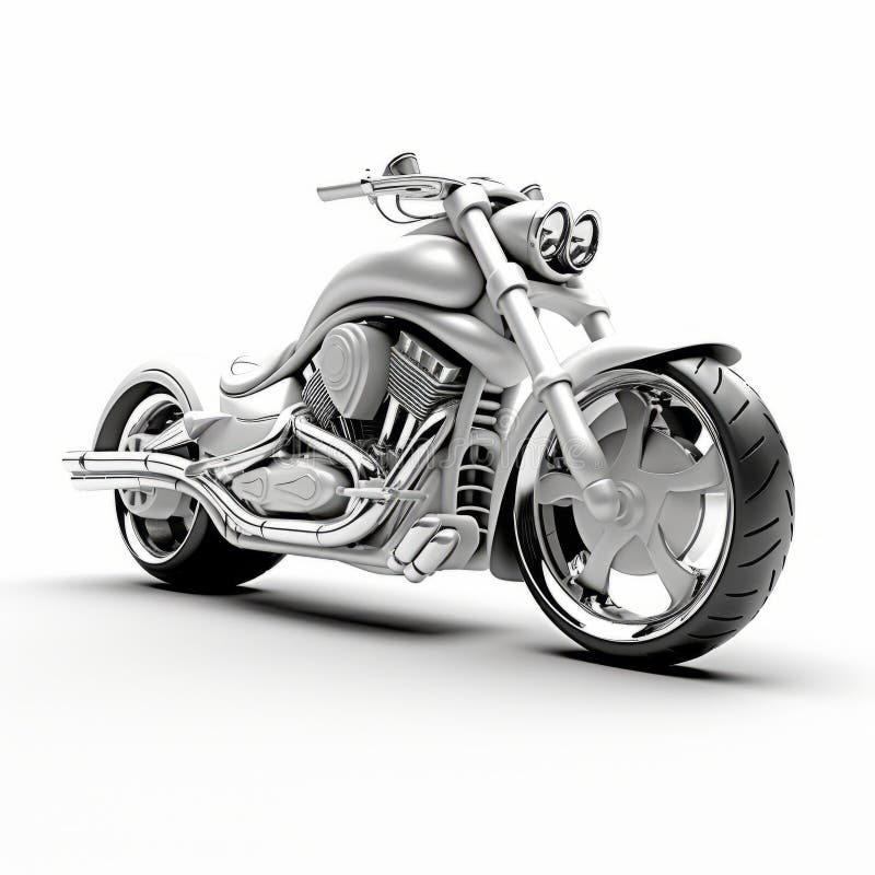 Clean and Sharp 3d Silver Motorcycle with High-key Lighting Stock ...