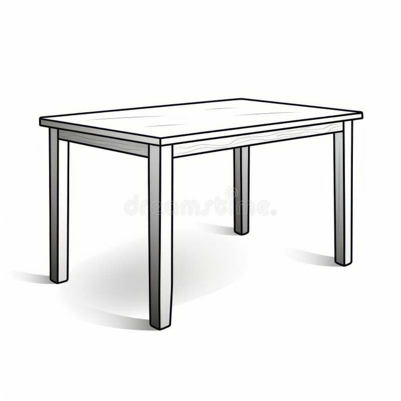 Clean and Sharp Inking: a Simplistic Vector Art of a Table with Legs ...