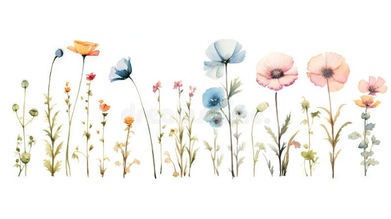 Clean and Sharp Lines on White Watercolor Background . Stock ...