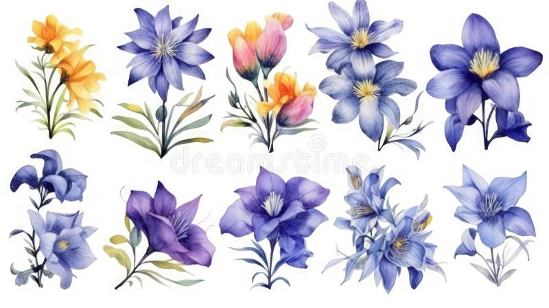 Clean and Sharp Watercolor Lines on White Background . Stock ...