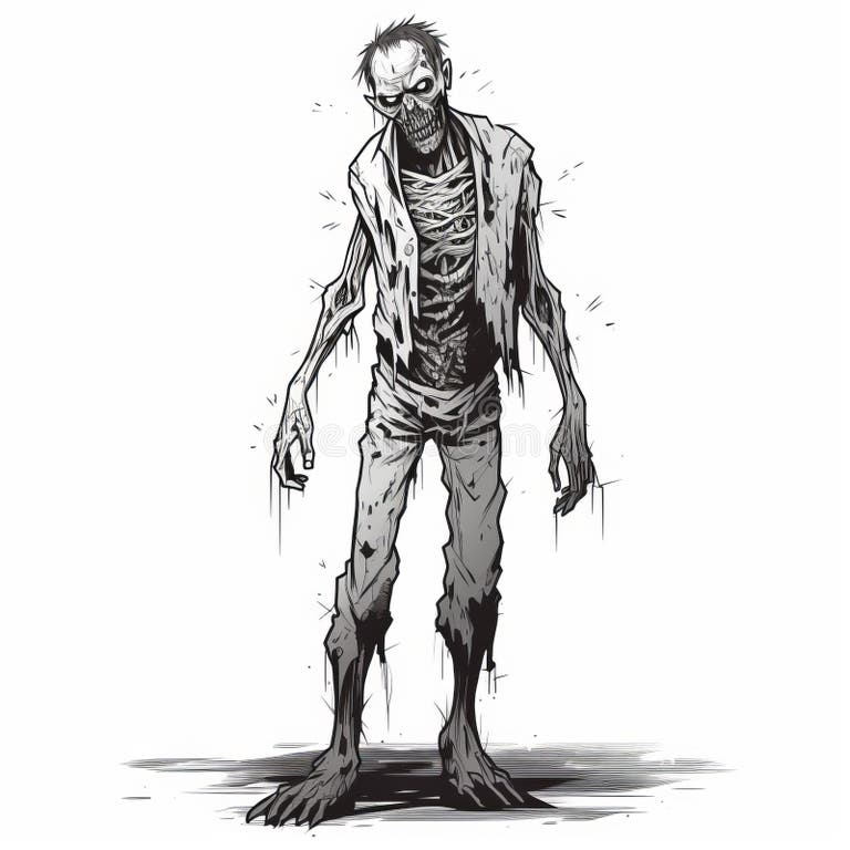 Clean and Sharp Zombie Walk Dead Illustration Stock Illustration ...