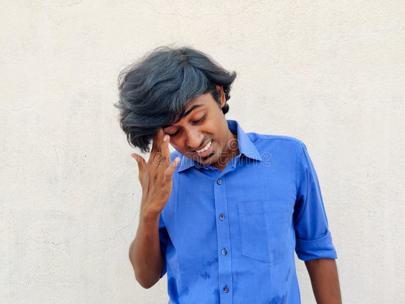 Touching Forehead with Hands. Dissatisfied or Regret about Wrong ...