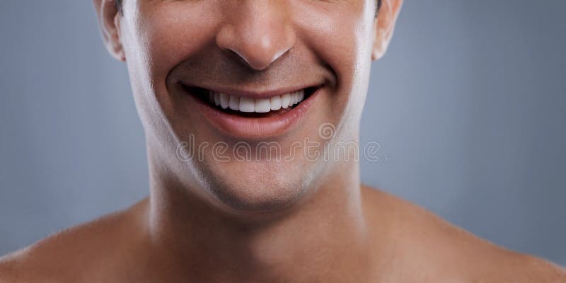 Clean Shaven. Cropped Studio Shot of the Lower Half of a Young Mans ...