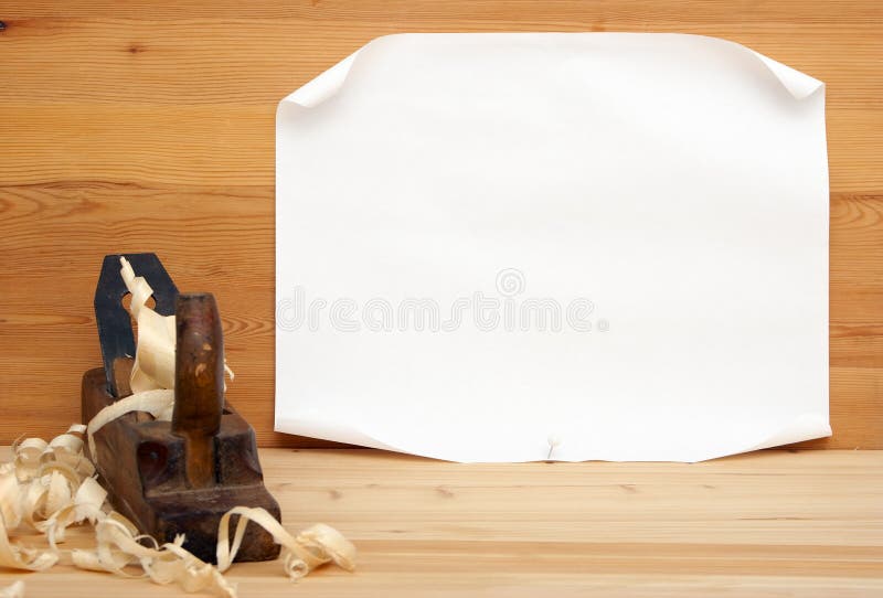Clean Sheet of Paper and Old Plane Stock Photo - Image of clean ...