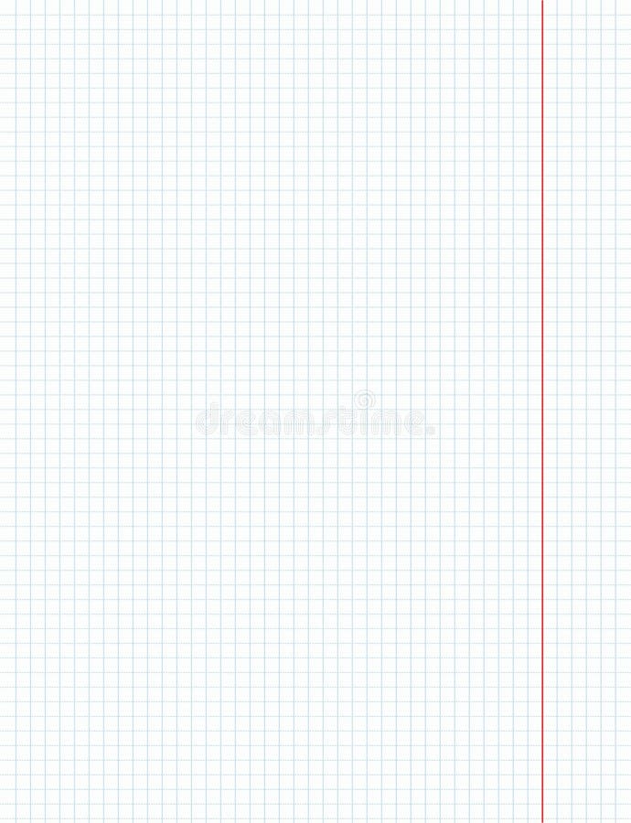 Clean Sheet of School Notebook with a Red Line Stock Illustration ...