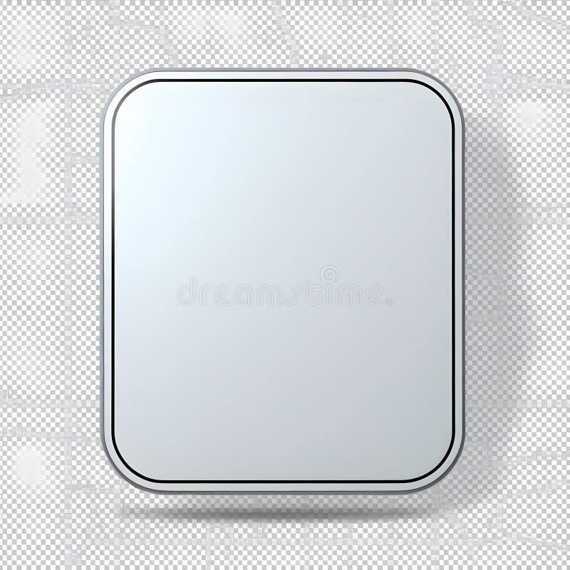 Blank Metallic Square Sign on Transparent Background Display Stock ...