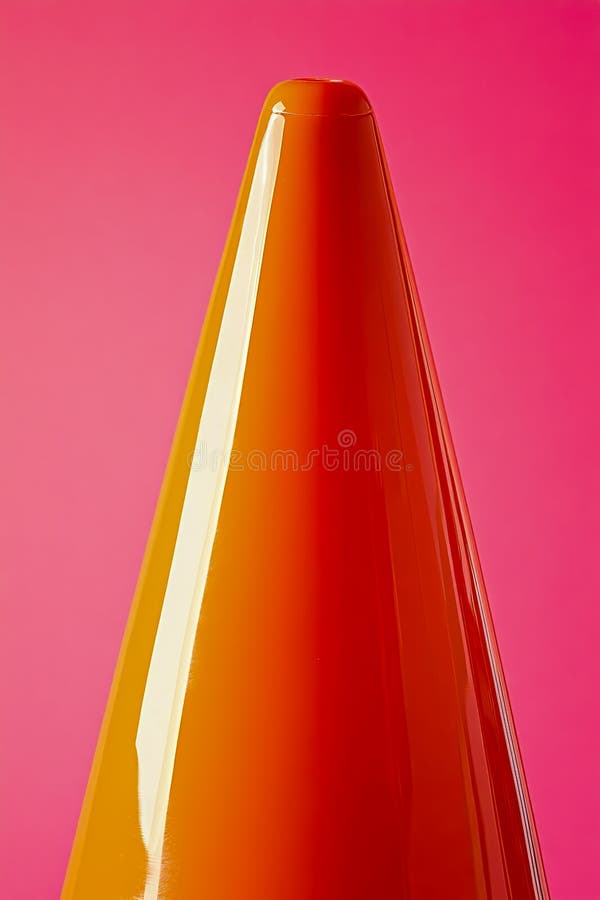 Clean Shiny Traffic Cone, Bright Orange Color, Smooth Surface ...