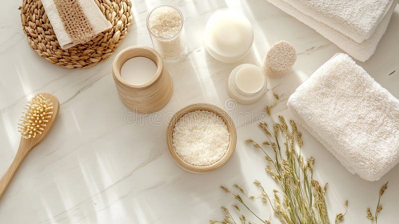 A Clean Shot of a Luxury Bath Setup Styled for Rental Services in a ...