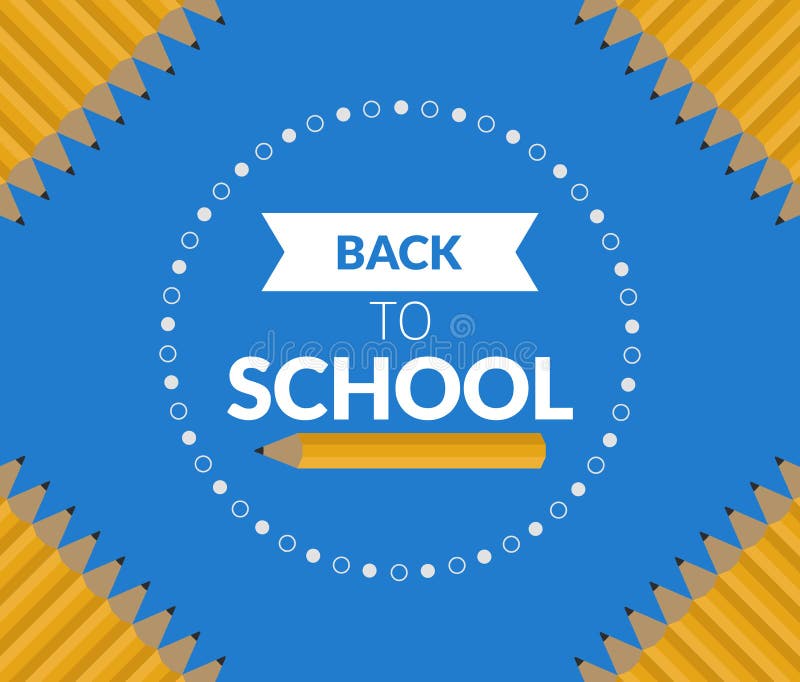 Clean Simple Back To School Banner Poster Blue Design Stock Vector ...